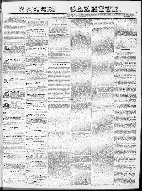 The Salem Gazette. October 13, 1835 - Digital Commonwealth