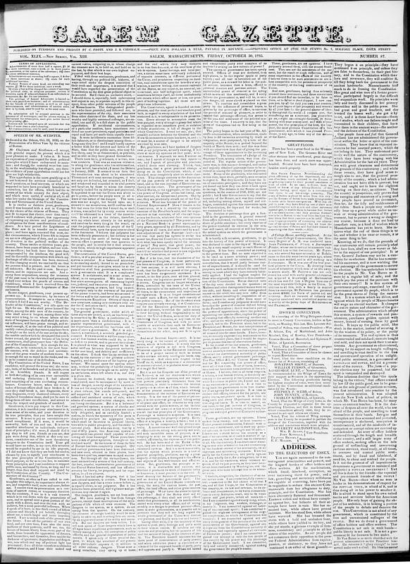 The Salem Gazette. October 30, 1835 - Digital Commonwealth