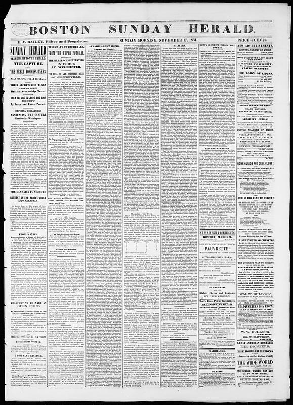 The Boston Herald. November 17, 1861 - Digital Commonwealth