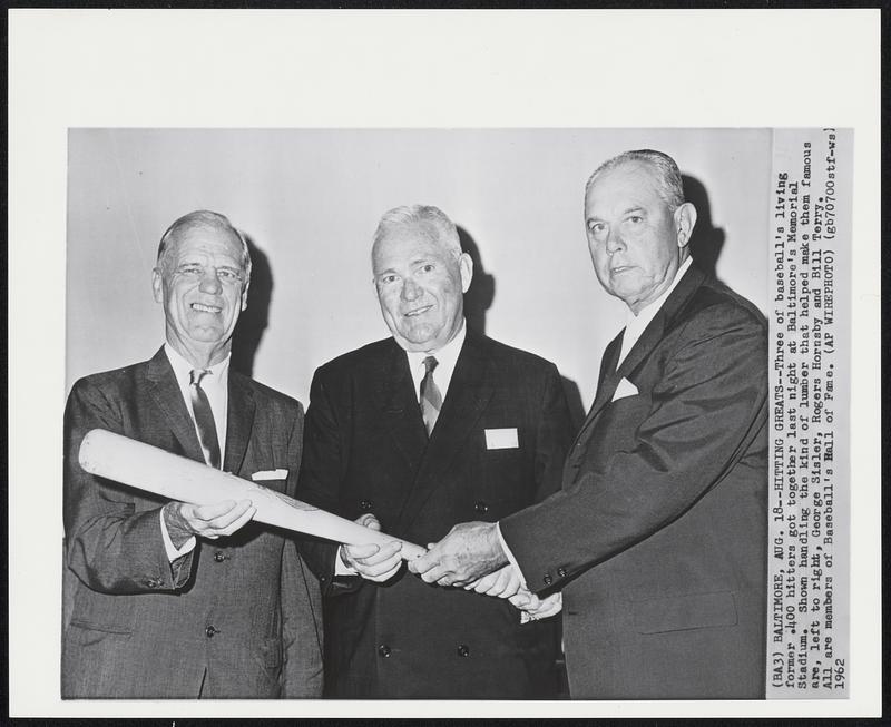 Hitting Greats--Three of baseball's living former .400 hitters got ...