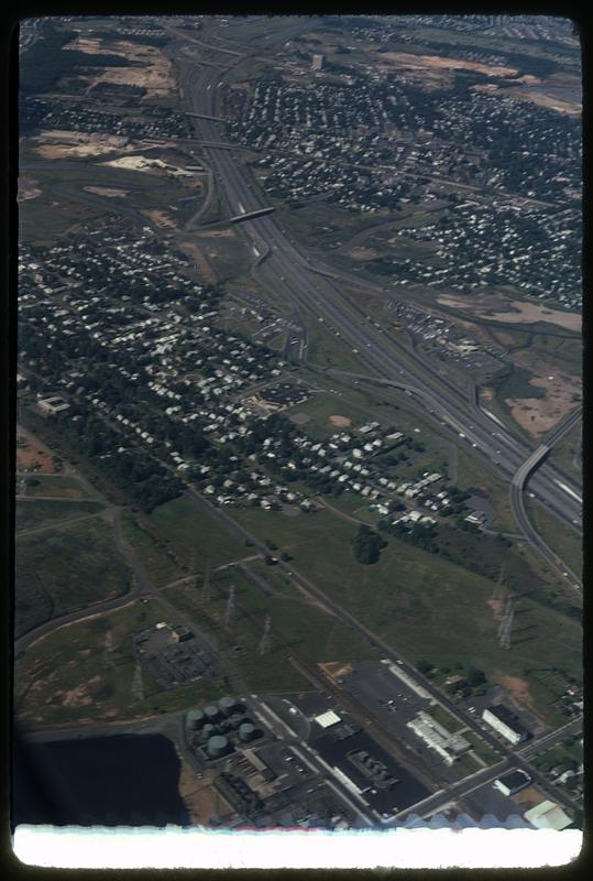 Aerial view of streets and houses - Digital Commonwealth