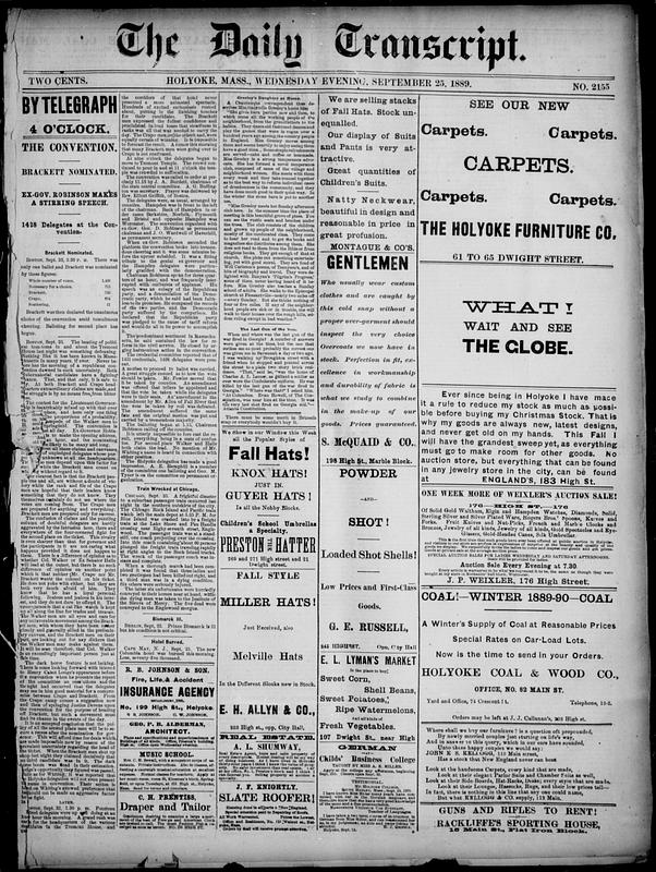 The Daily Transcript. September 25, 1889 - Digital Commonwealth