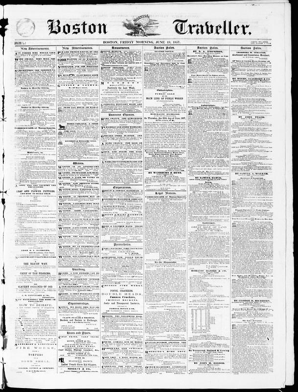Boston Daily Traveller. June 19, 1857 - Digital Commonwealth