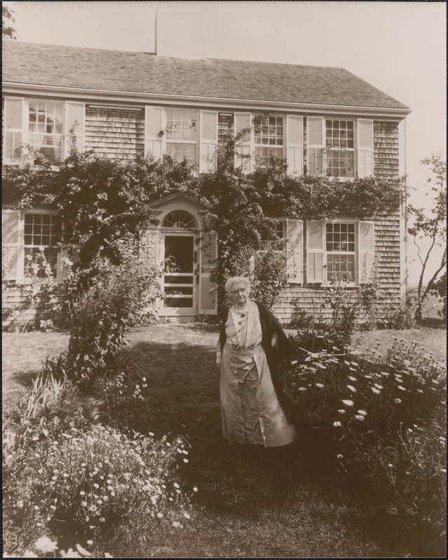 Ellen Adams, 1848-1934, in front of 76 Old King's Highway, Yarmouth ...