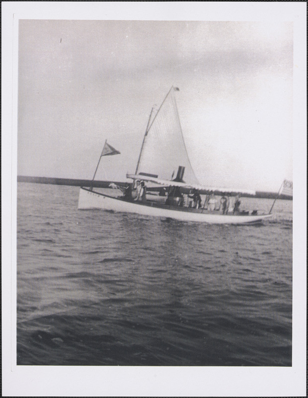 Bass River Yacht Club race committee boat - Digital Commonwealth