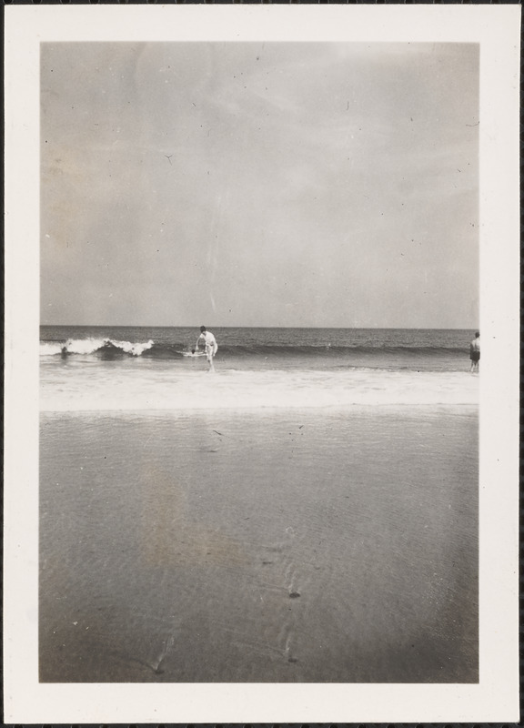 Gill Ellis on beach - Digital Commonwealth