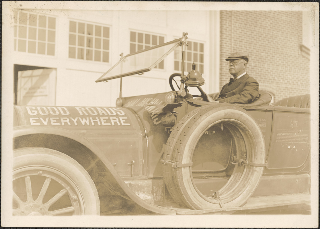 Charles Henry Davis in automobile - Digital Commonwealth