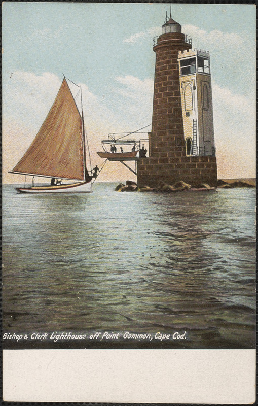 Bishop and Clerk Lighthouse off Point Gammon - Digital Commonwealth