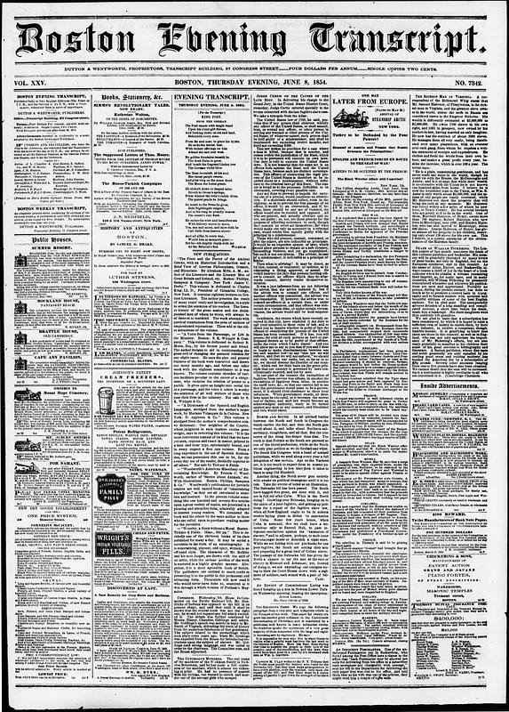Boston Evening Transcript. June 08, 1854 - Digital Commonwealth