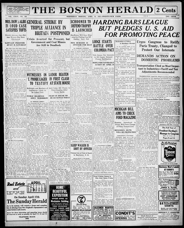 Boston Herald. April 13, 1921 - Digital Commonwealth