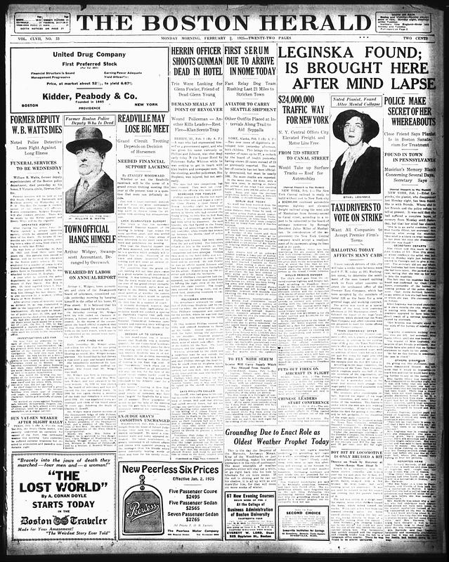 Boston Herald. February 02, 1925 - Digital Commonwealth
