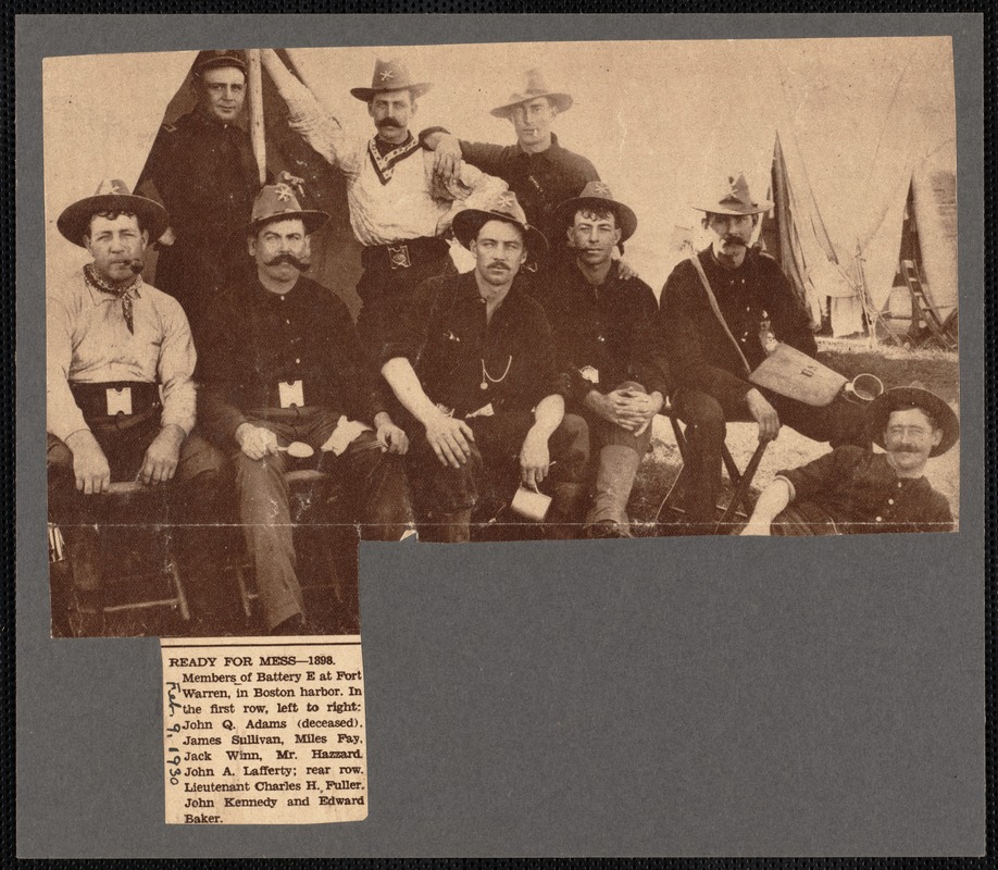 Members of Battery E, photographed at Fort Warren, Boston Harbor ...