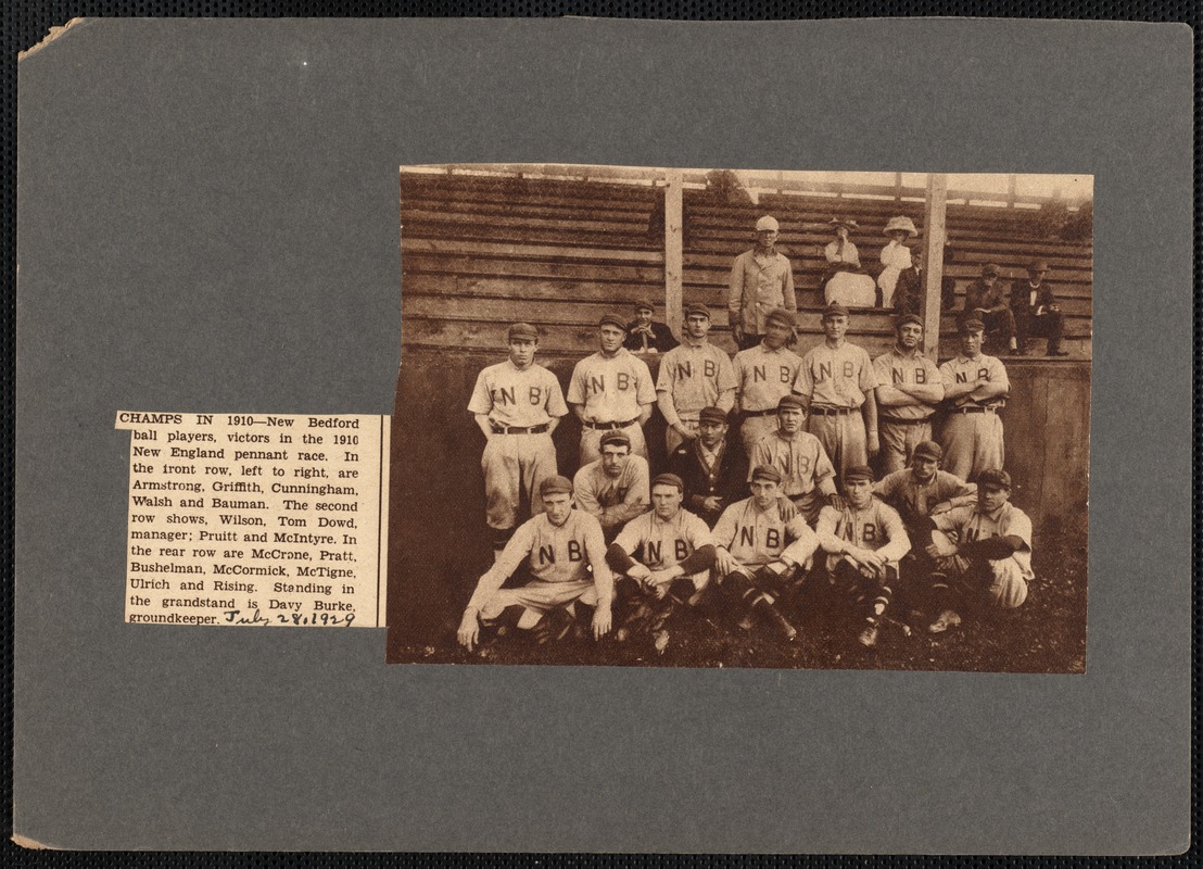 The champion 1910 New Bedford baseball team, New Bedford, MA - Digital ...