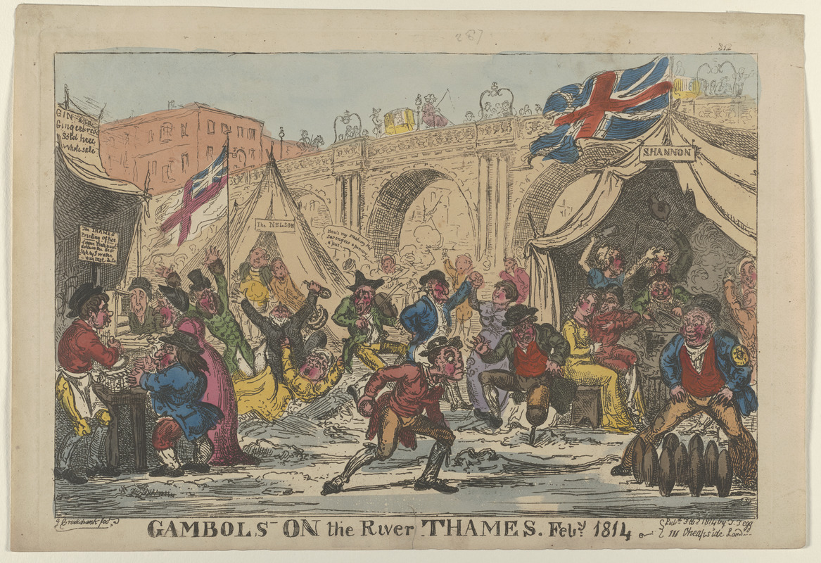 Gambols on the River Thames Feby. 1814 - Digital Commonwealth
