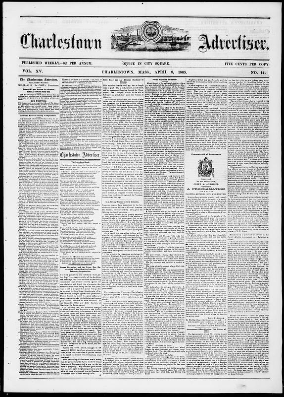 Charlestown Advertiser, April 08, 1865 - Digital Commonwealth