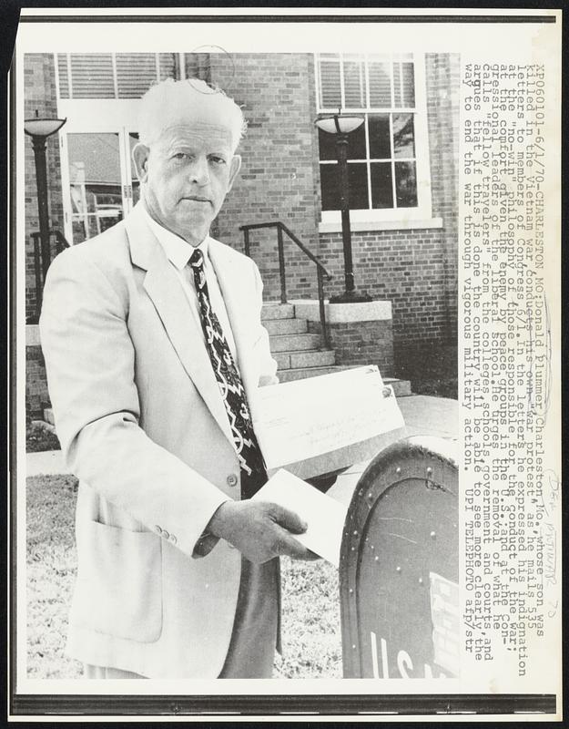 Donald Plummer, Charleston, Mo., whose son was killed in the Vietnam ...