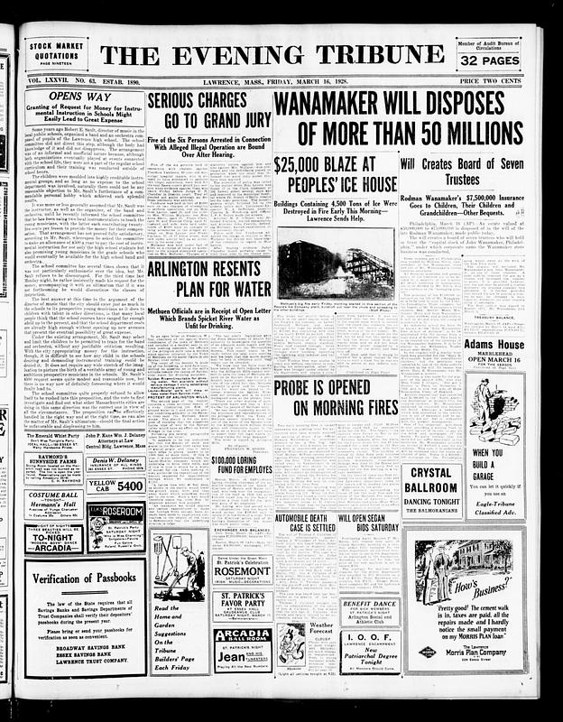 The Evening Tribune. March 16, 1928 - Digital Commonwealth