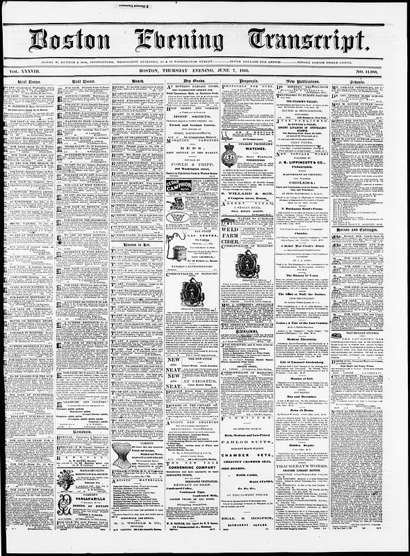 Boston Evening Transcript. June 07, 1866 - Digital Commonwealth