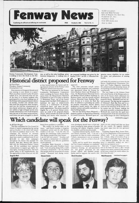 The Fenway News. October 08, 1983 - Digital Commonwealth