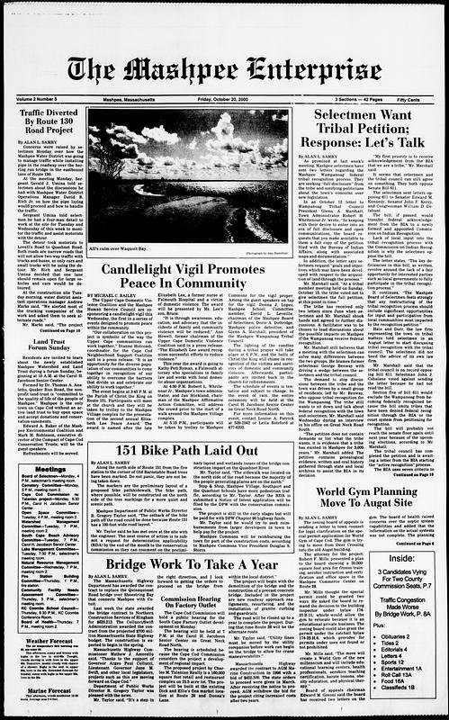 The Mashpee Enterprise. October 20, 2000 - Digital Commonwealth