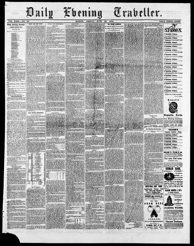 Daily Evening Traveller. June 20, 1873 - Digital Commonwealth