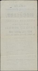 Grand Sunday evening entertainment, Mrs. Macready, the celebrated ...