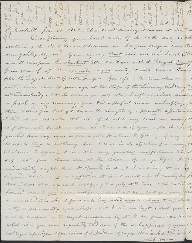 Letter from Zadoc Long to John D. Long, January 12, 1868 - Digital ...