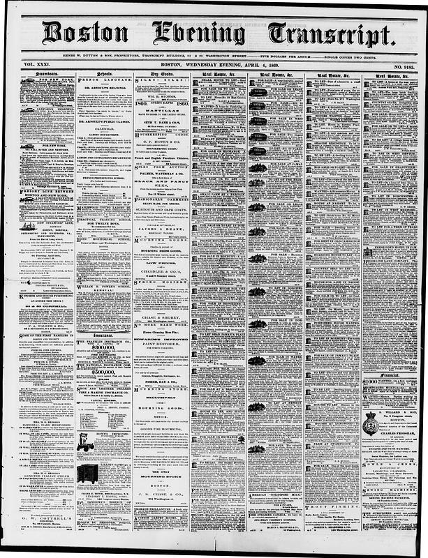 Boston Evening Transcript. April 04, 1860 - Digital Commonwealth