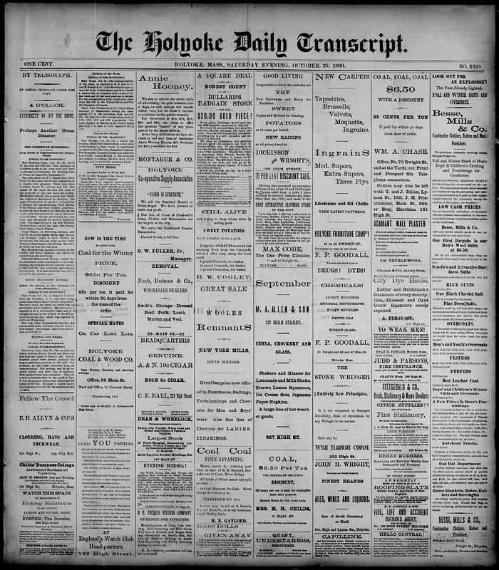 The Daily Transcript. October 25, 1890 - Digital Commonwealth