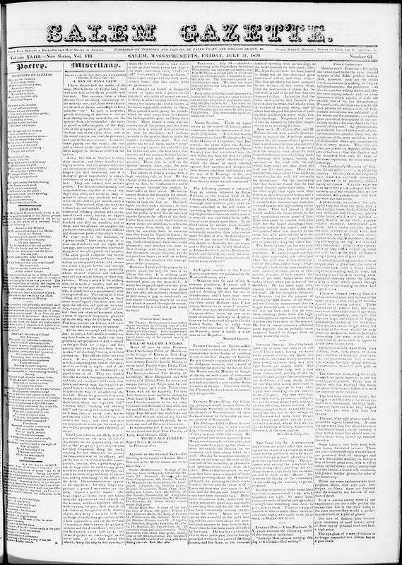 The Salem Gazette. July 31, 1829 - Digital Commonwealth