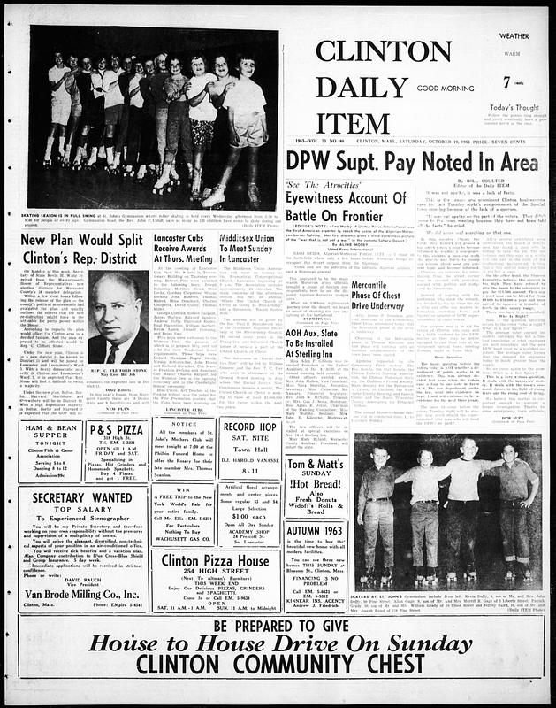 Clinton Daily Item. October 19, 1963 - Digital Commonwealth