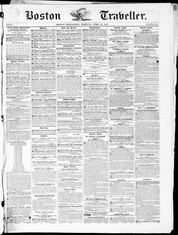 Boston Daily Traveller. April 29, 1857 - Digital Commonwealth