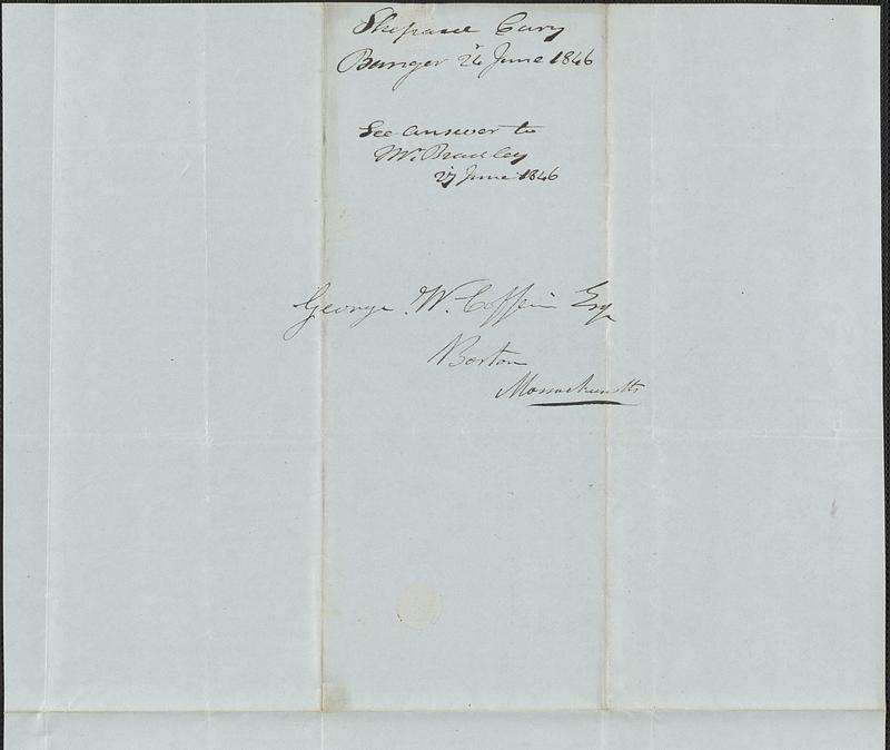 Shepard Cary to George Coffin, 26 June 1846 - Digital Commonwealth