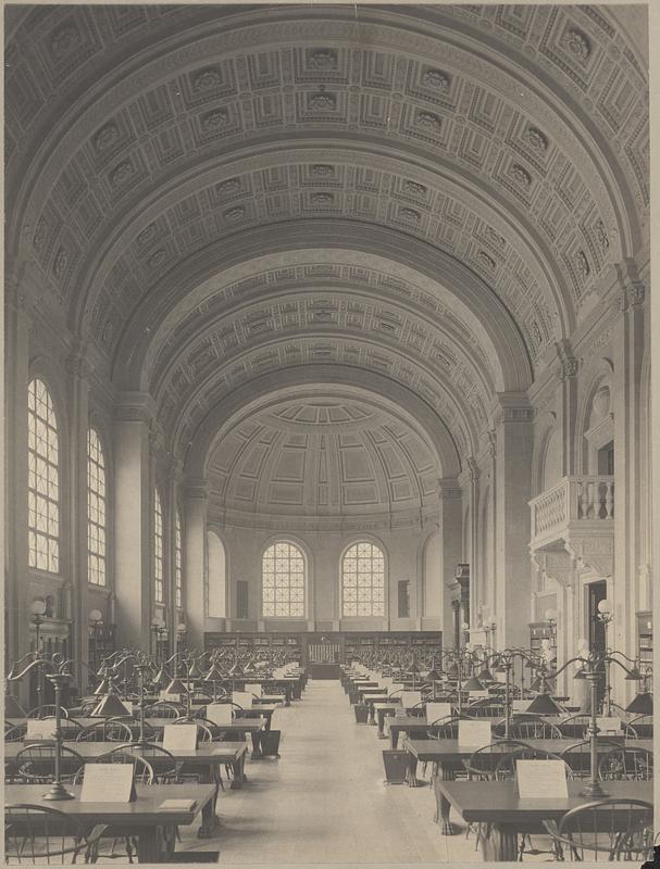 Bates Hall Reading Room, Central Library - Digital Commonwealth