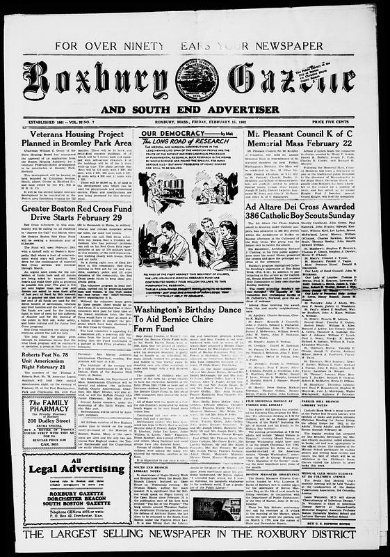 Roxbury Gazette and South End Advertiser, February 15, 1952 - Digital ...