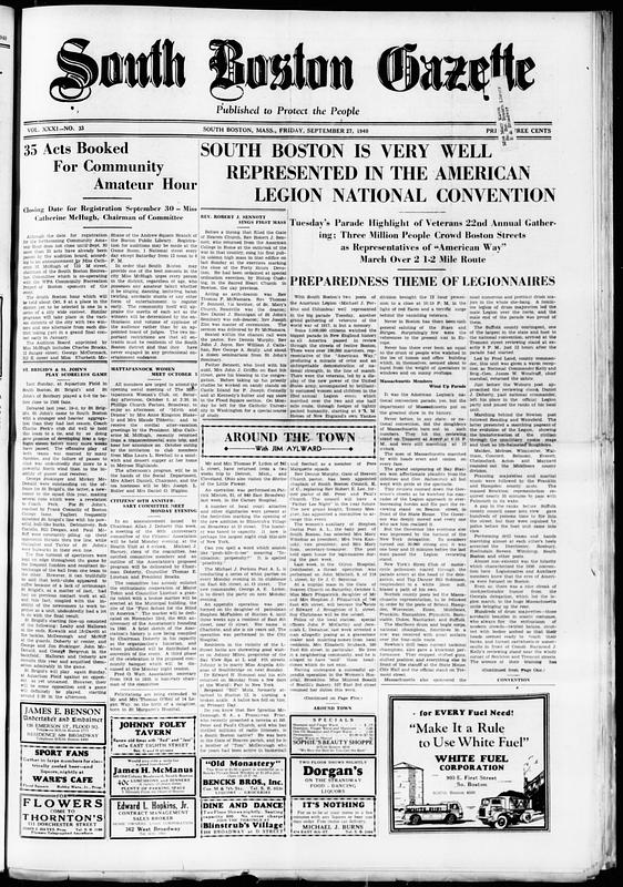 South Boston Gazette, September 27, 1940 - Digital Commonwealth