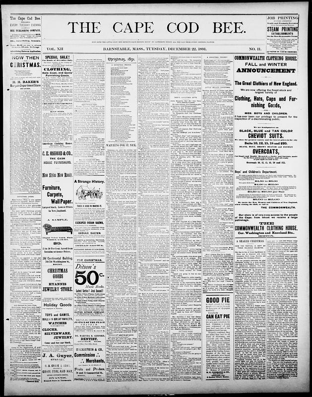 The Cape Cod Bee. December 22, 1891 - Digital Commonwealth