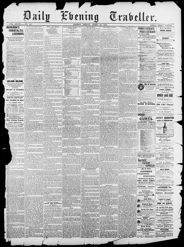 Daily Evening Traveller. April 26, 1878 - Digital Commonwealth