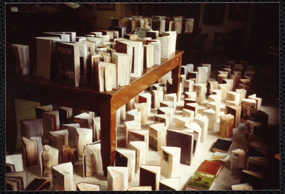 Newton Free Library, Newton, MA. Staff & trustees. Water-damaged books ...