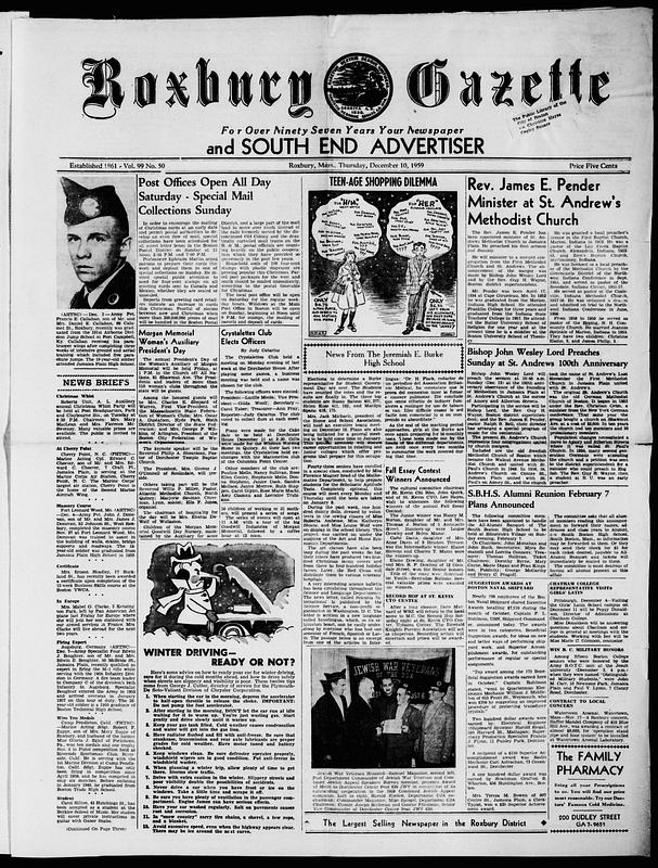 Roxbury Gazette and South End Advertiser, December 10, 1959 - Digital ...