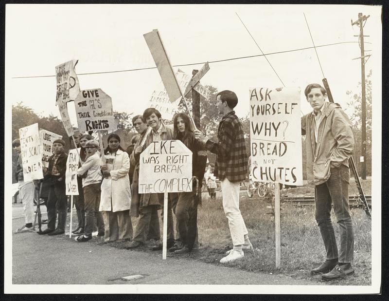 Demonstrations outside of Natick Labs - Digital Commonwealth