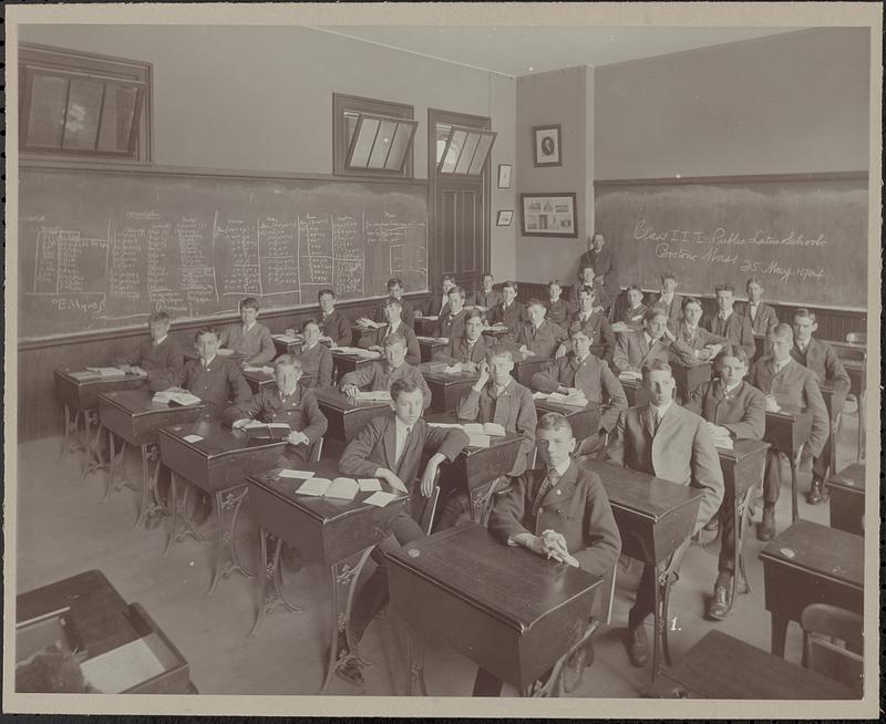 Boston Latin School, interior, Classroom Photo, Third Class - Digital ...