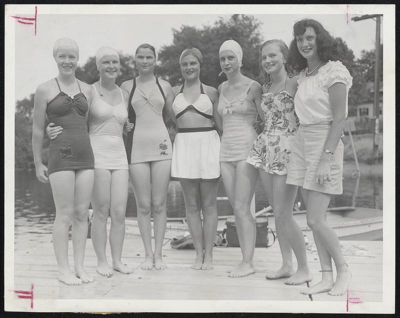Red Cross Girl Life Guards, who yesterday gave a water safety ...