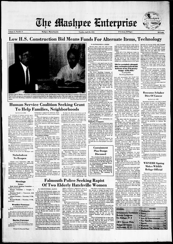 The Mashpee Enterprise. April 18, 1995 - Digital Commonwealth