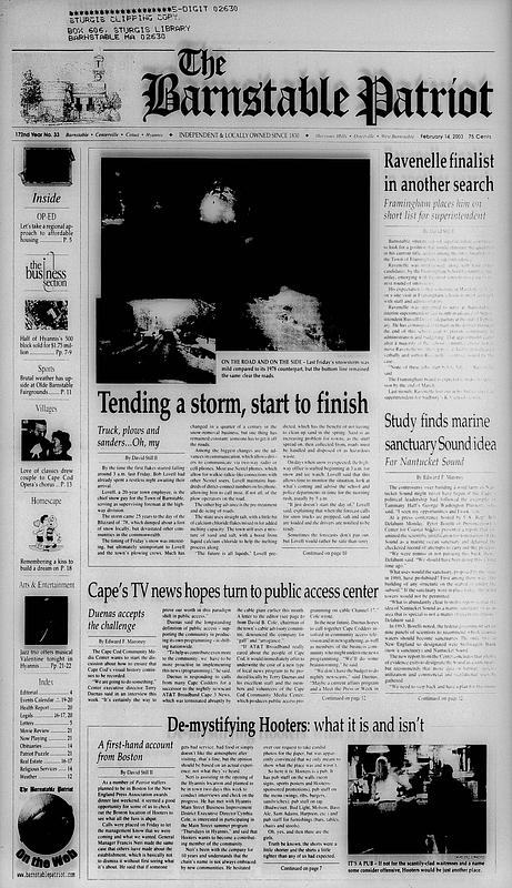 Barnstable Patriot. February 14, 2003 - Digital Commonwealth