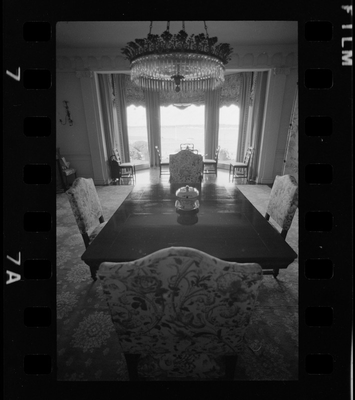 Dining room in main house of Hammersmith Farm, the Auchincloss estate ...
