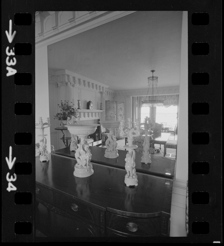 Close up of buffet table in dining room of Hammersmith Farm, the ...