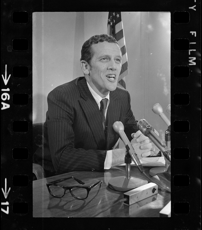 David Bartley, Speaker of the Mass. House, tells newsmen about the ...