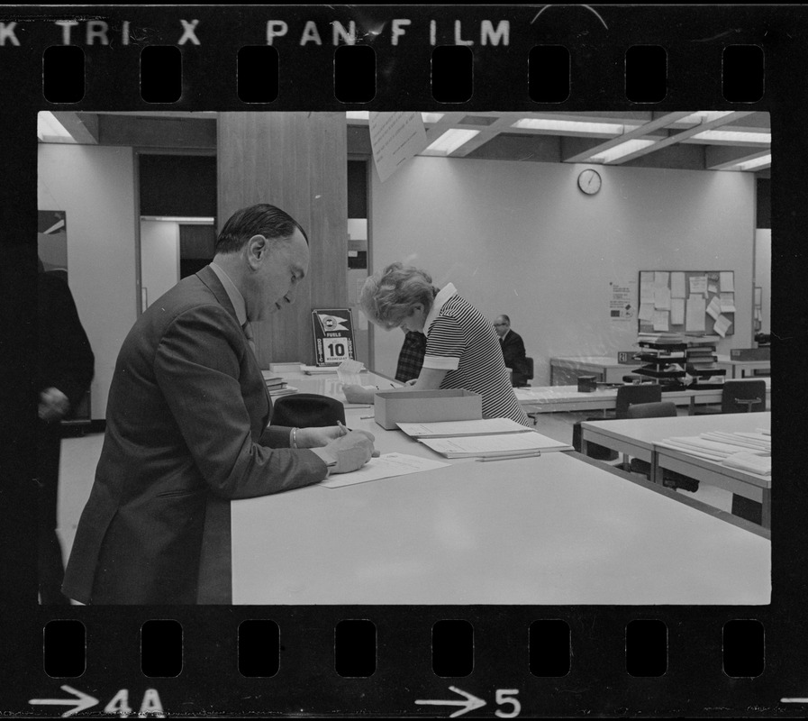 Teddy Green, reformed bank robber, filling out questionnaire - Digital ...