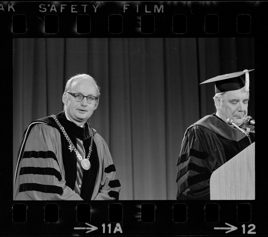 Dr. Robert Wood, left, and Joseph Healey, chairman of the Board of ...